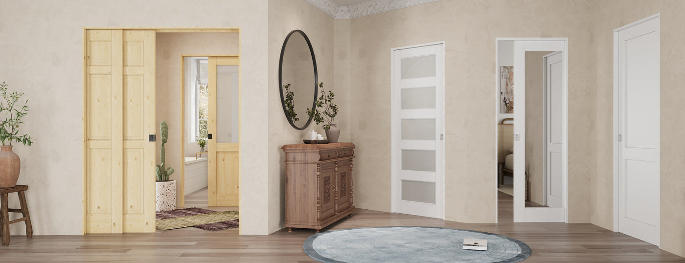 Pocket Door with Frame & Soft Close Hardware Kit | Ark Design