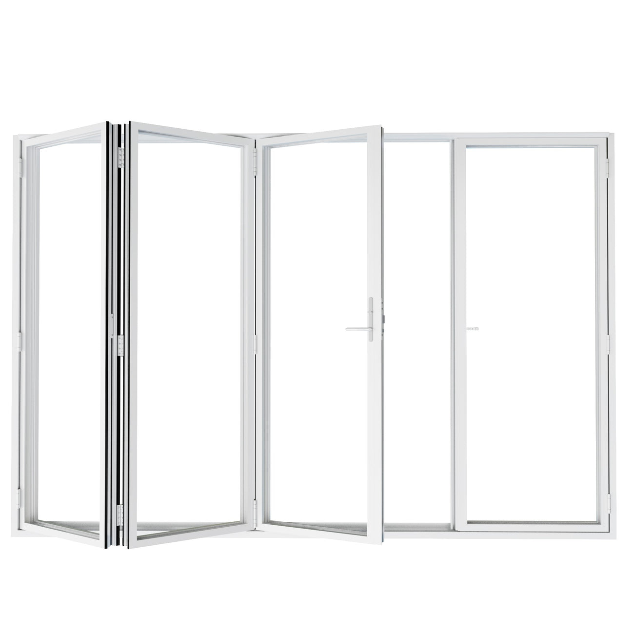 Ark Design 4 Panel Center Opening Outswing Double Tempered Glass White