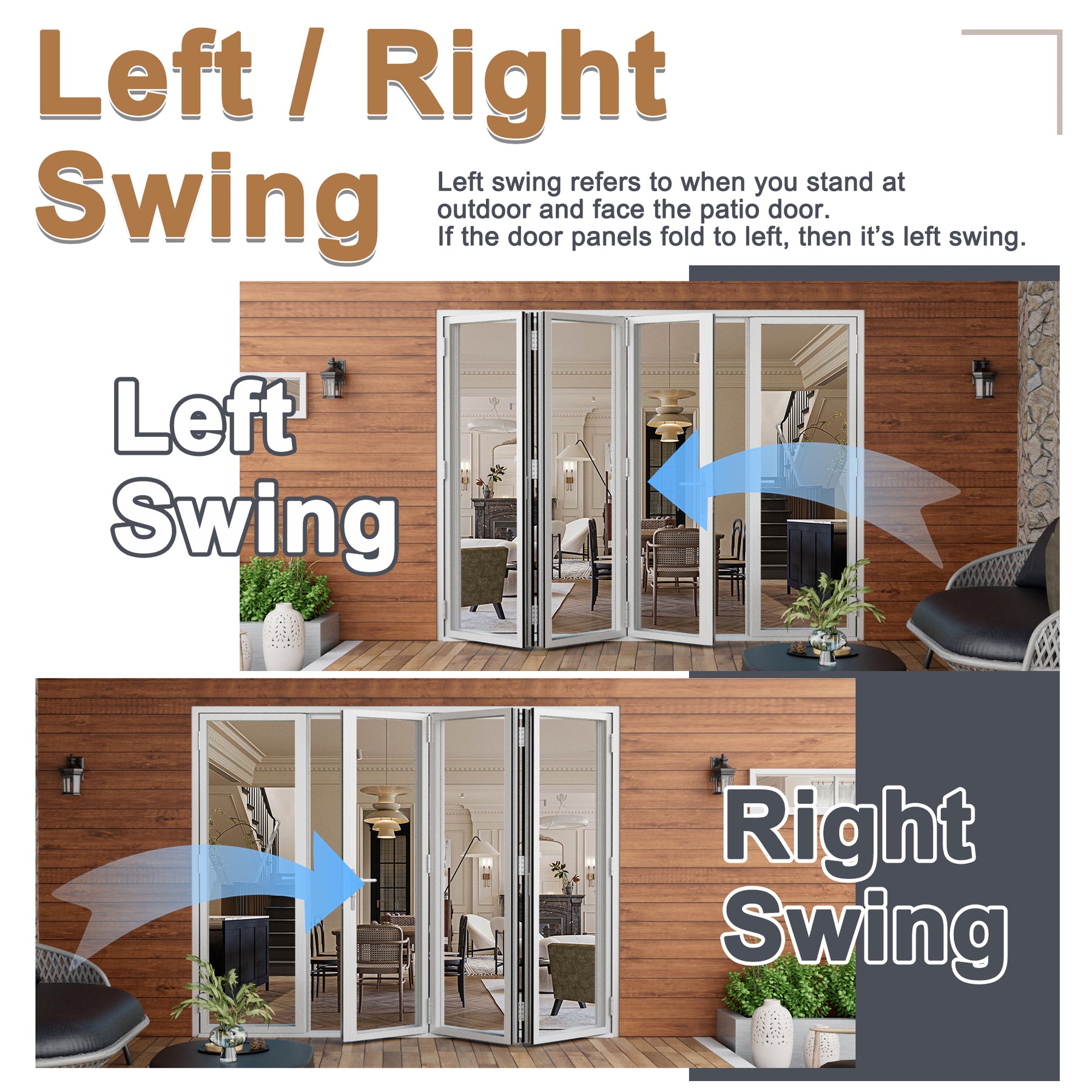 Ark Design 4 Panel Center Opening Outswing Double Tempered Glass White