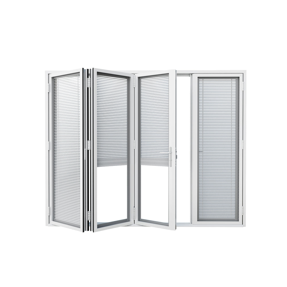 Ark Design 4 Panel Center Opening Outswing Double Louver White Aluminu