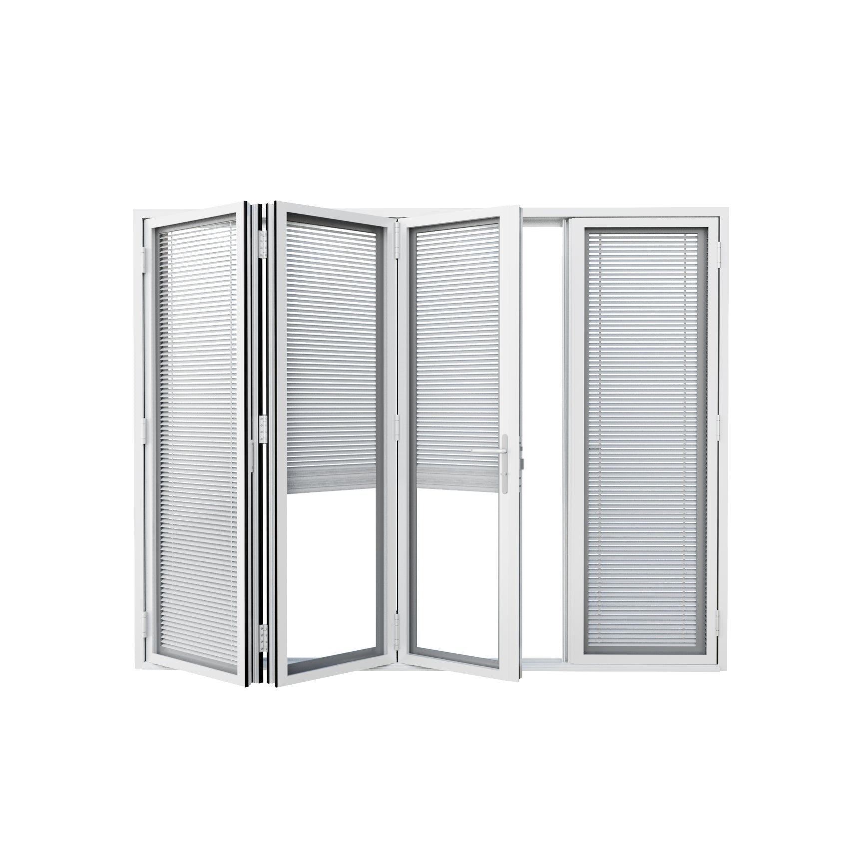 Ark Design 4 Panel Center Opening Outswing Double Louver White Aluminu