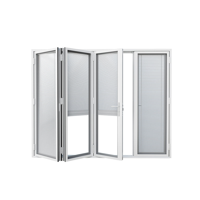 Ark Design 4 Panel Center Opening Outswing Double Louver White Aluminu