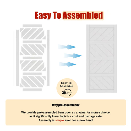 Ark Design Sliding Barn Door, Aluminum Frame, 4 Waves Style, Solid Cor