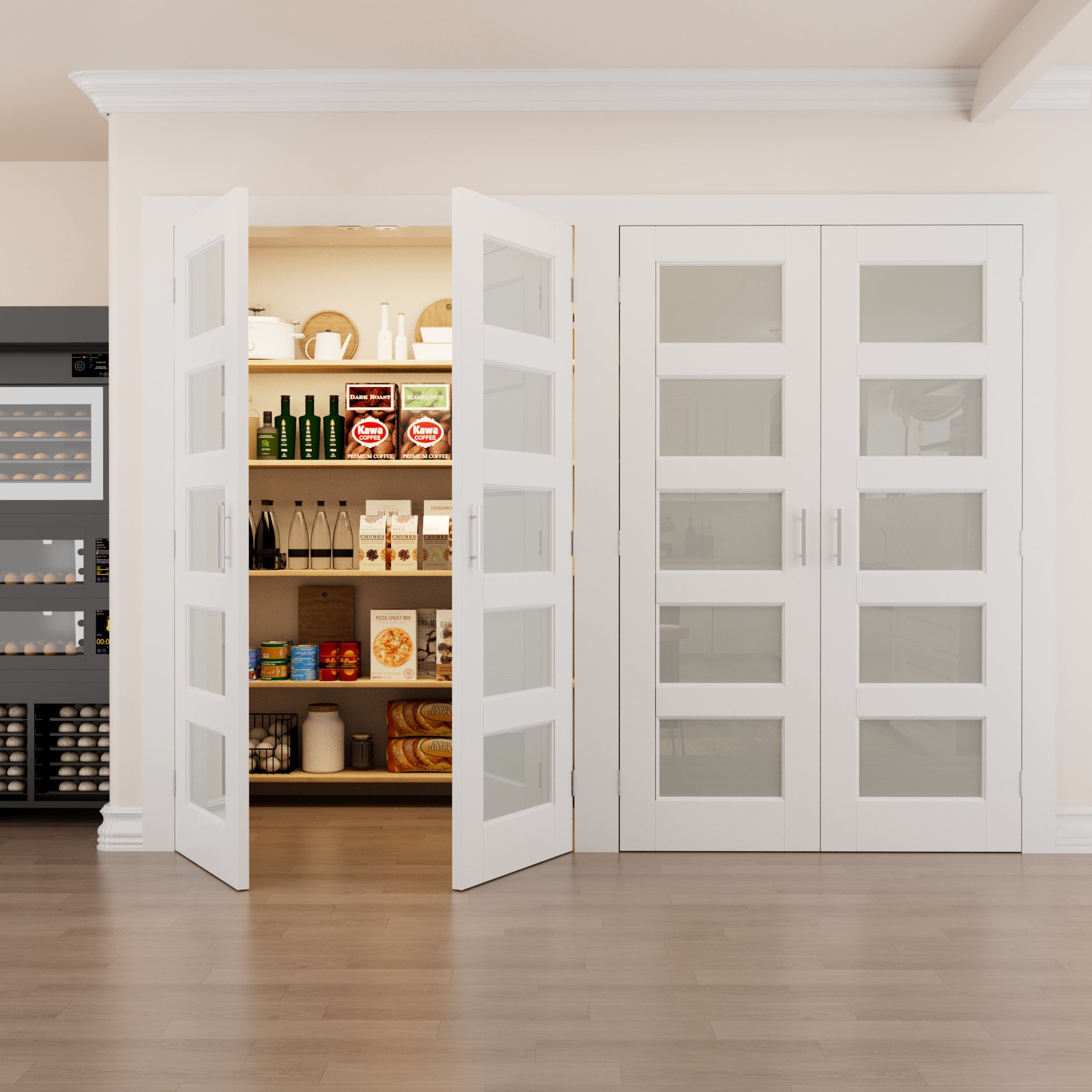 Ark Design 5-Lite Frosted Glass White Solid Core Finished Glass French