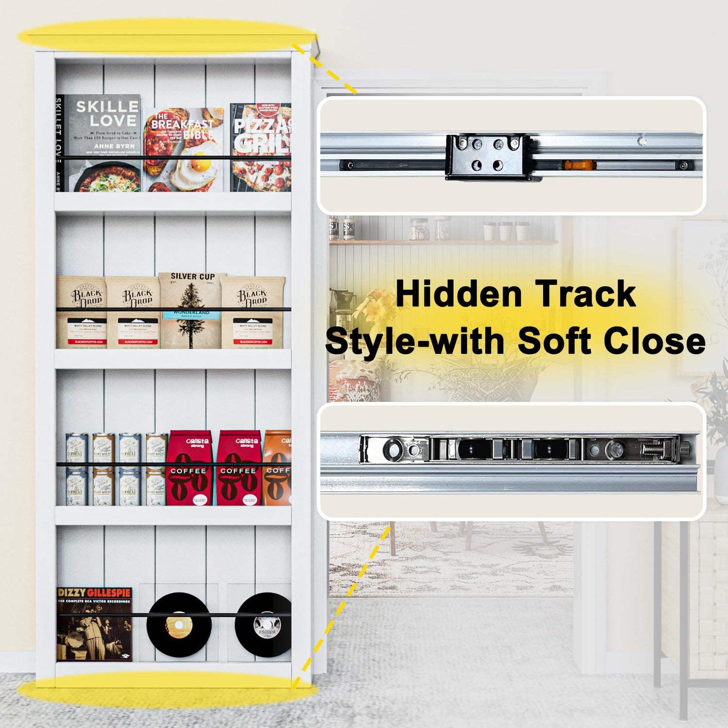 Ark Design Ghost Sliding Barn Door and Hardware Kit & Soft Close, 4 Sh