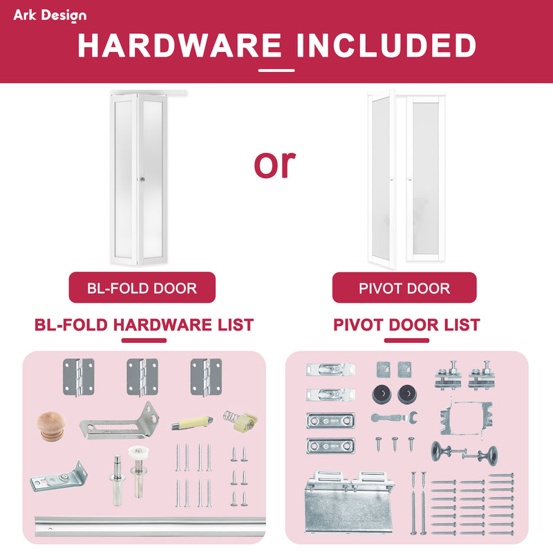 [Two Hardware Kits & Paintable] Ark Design 1-Lite Panel Closet Pivot D