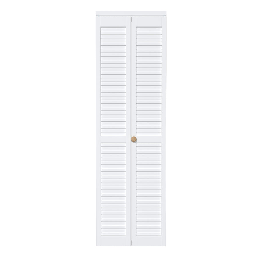 Louvered Bifold Door with Hardware Kit, Solid Wood, White | Ark Design