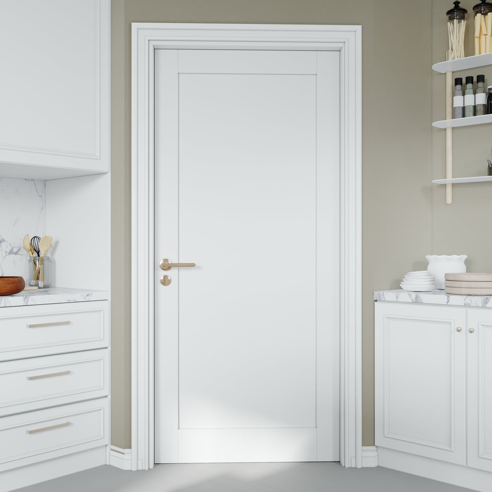 Ark Design Solid Wood Panel Door Slab with/without Prehung Kit, White