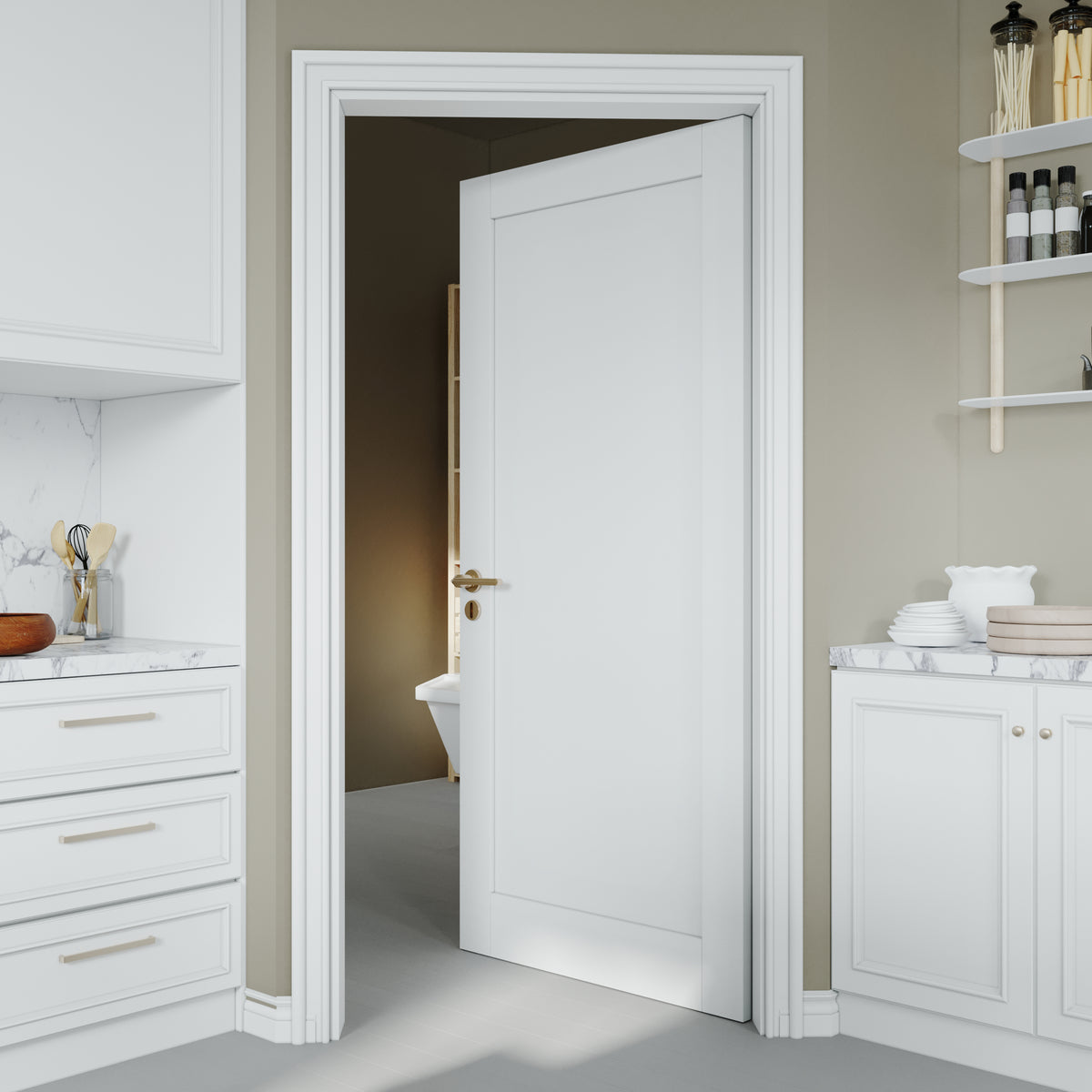 Ark Design Solid Wood Panel Door Slab with/without Prehung Kit, White