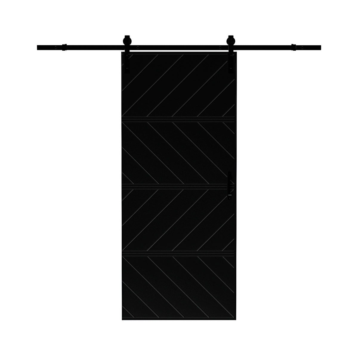 Ark Design Sliding Barn Door, Aluminum Frame, 4 Waves Style, Solid Cor