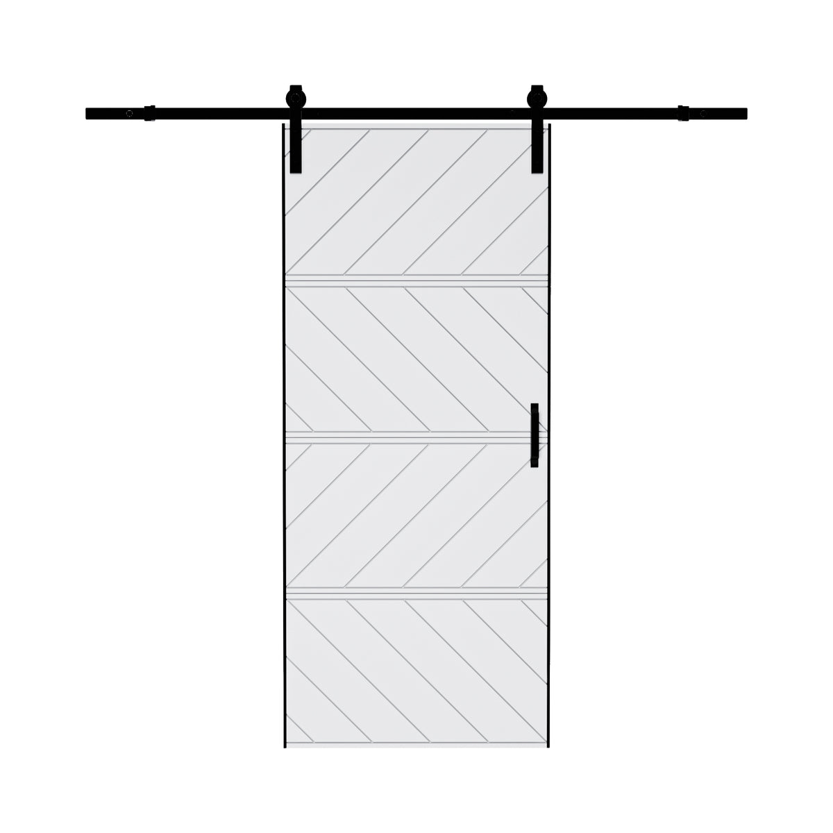 Ark Design Sliding Barn Door, Aluminum Frame, 4 Waves Style, Solid Cor