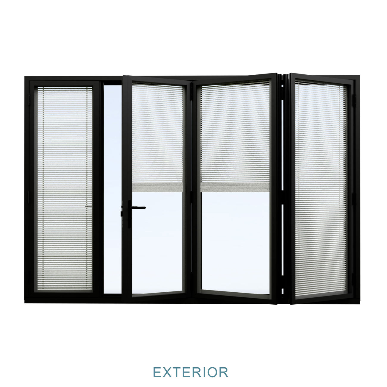 Ark Design Black 4 Panel Center Opening Outswing Double Louver Aluminu