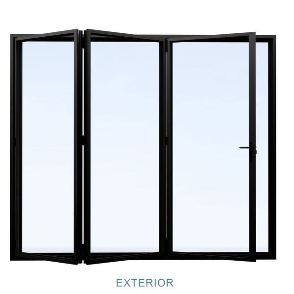 Ark Design Black 3 Panel Outswing Double Tempered Glass Aluminum Foldi