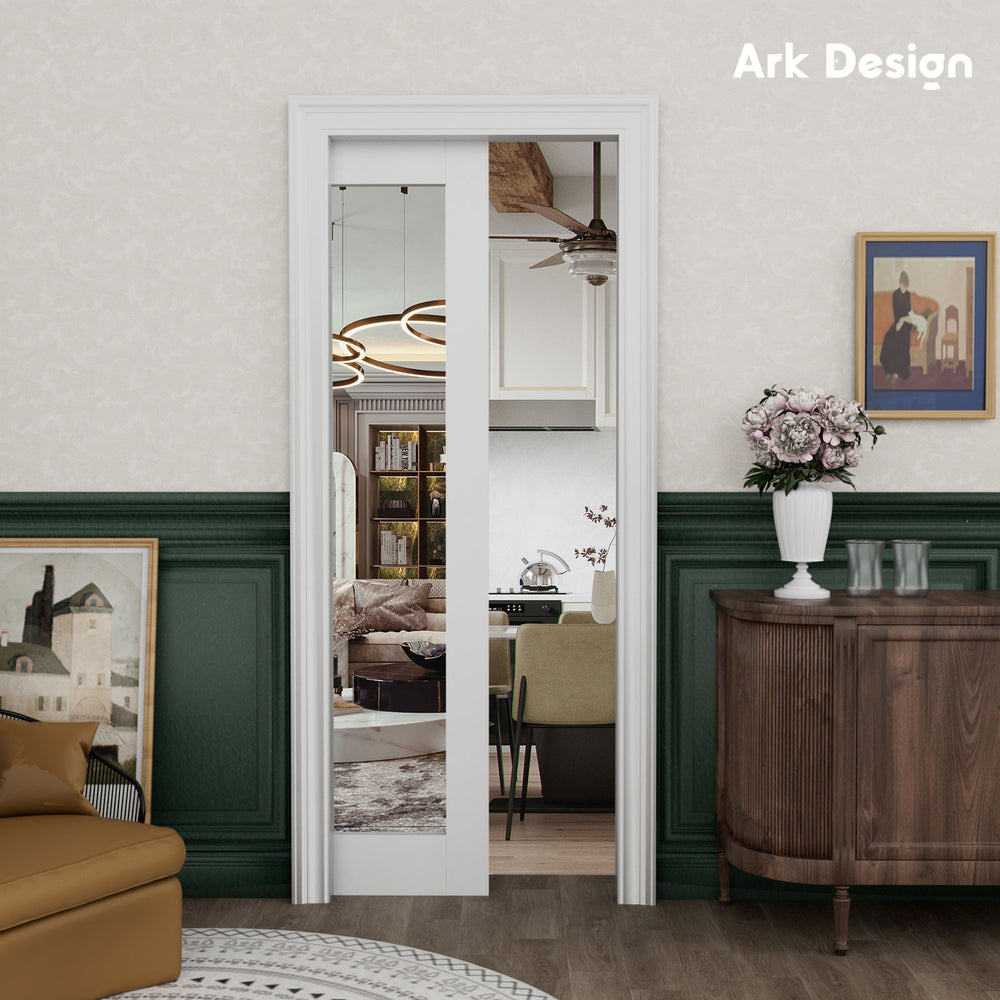 Ark Design Mirror Pocket Door with Hardware Kit & Frame, Solid Core ...