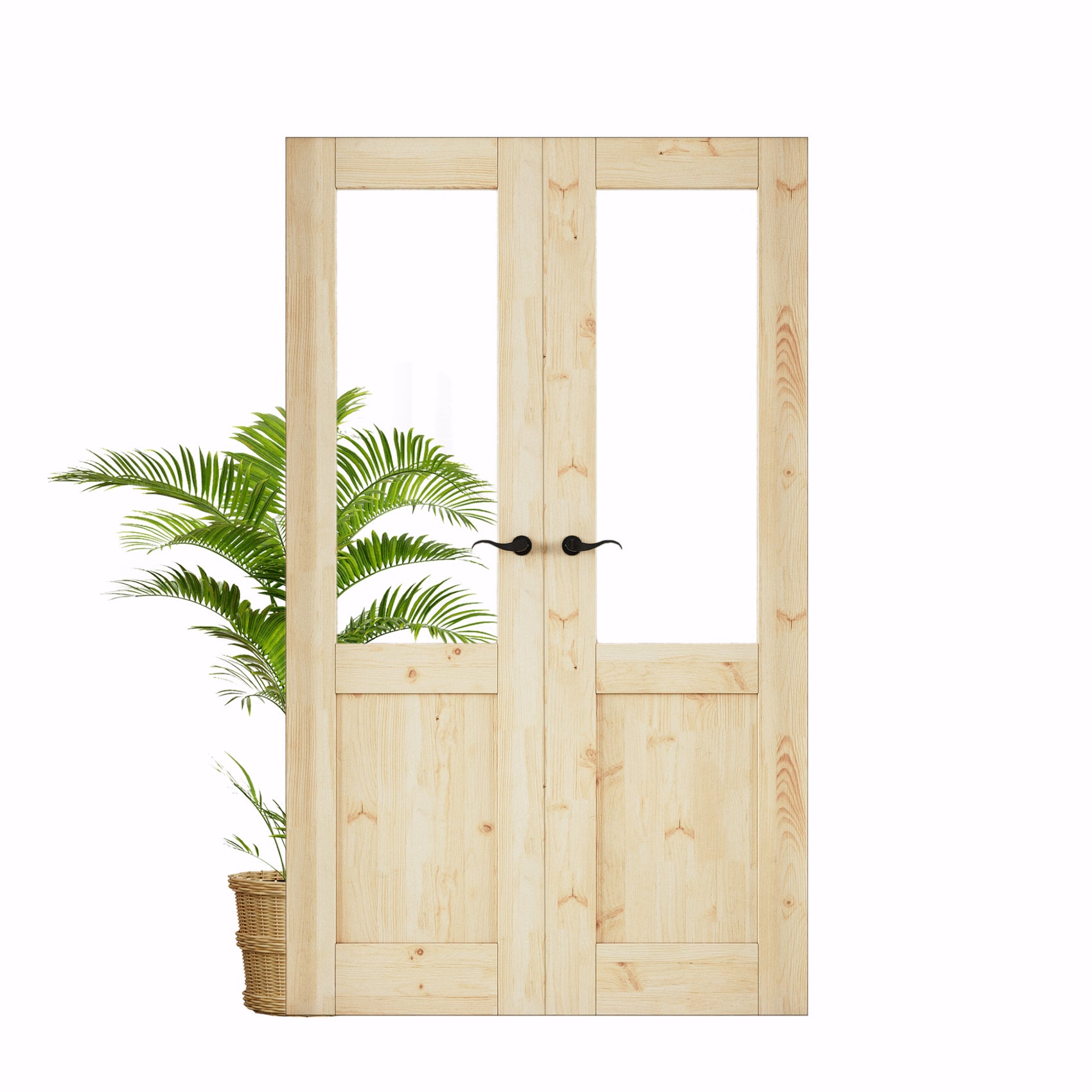 Half Lite Frosted Glass White Solid Core Double Prehung French Door ...