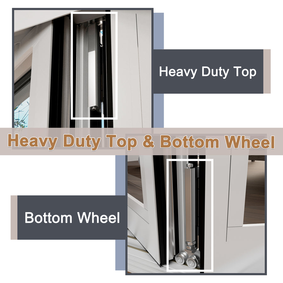 Ark Design 4 Panel Center Opening Outswing Double Louver White Aluminu