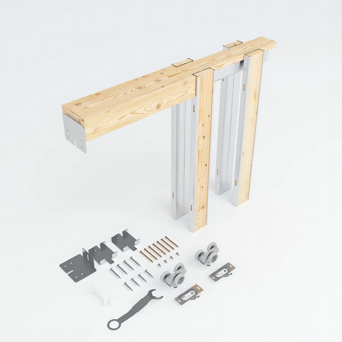 Universal Steel Pocket Door Frame with Soft Close | Ark Design