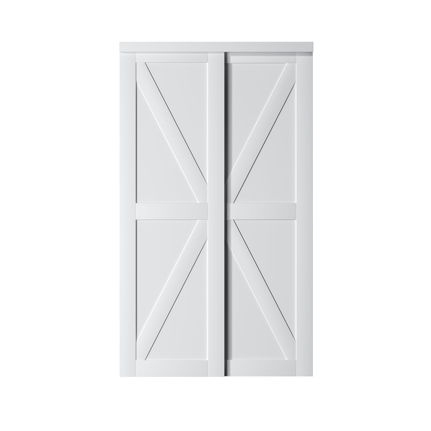Bypass Sliding Closet Door with Hardware Kit, Solid Core Wood, White, K ...